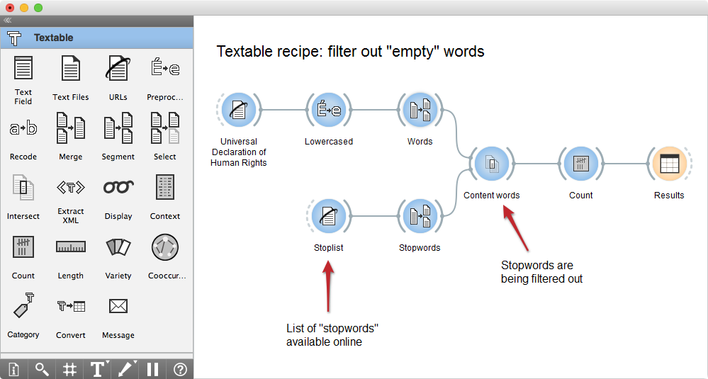 Filter Out empty Words Textable